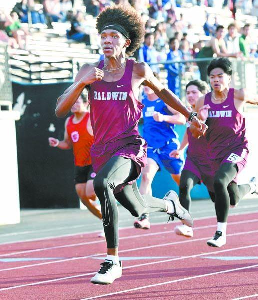 Bal;dwin High’s Joseph Randolph wins the boys 100 Friday. | News ...
